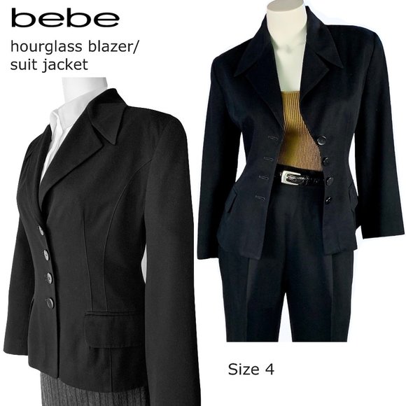 bebe | Jackets & Coats | Bebe Vintage Tailored Hourglass Padded ...